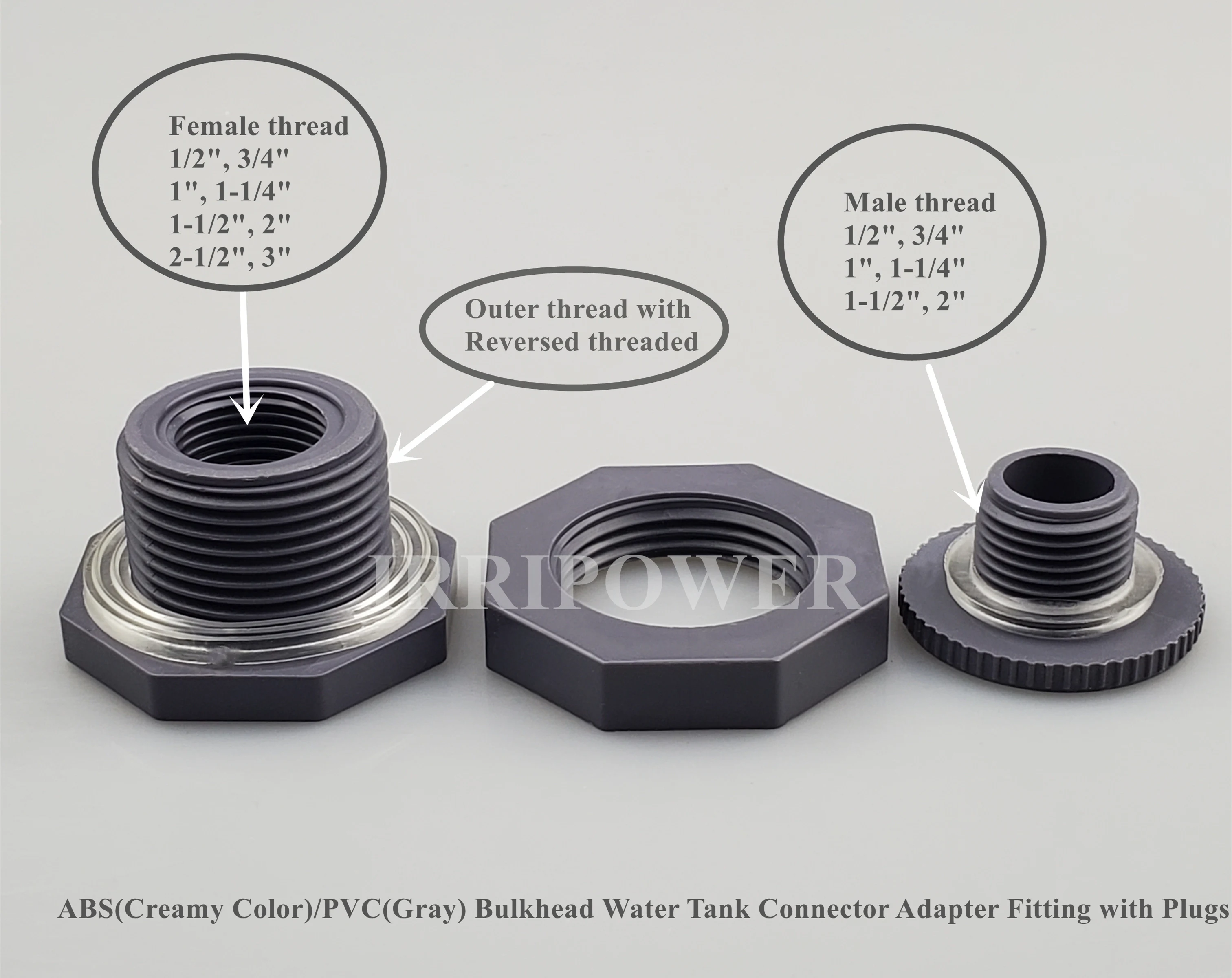IRRIPOWER PVC Bulkhead Fittings - Durable Water Connectors