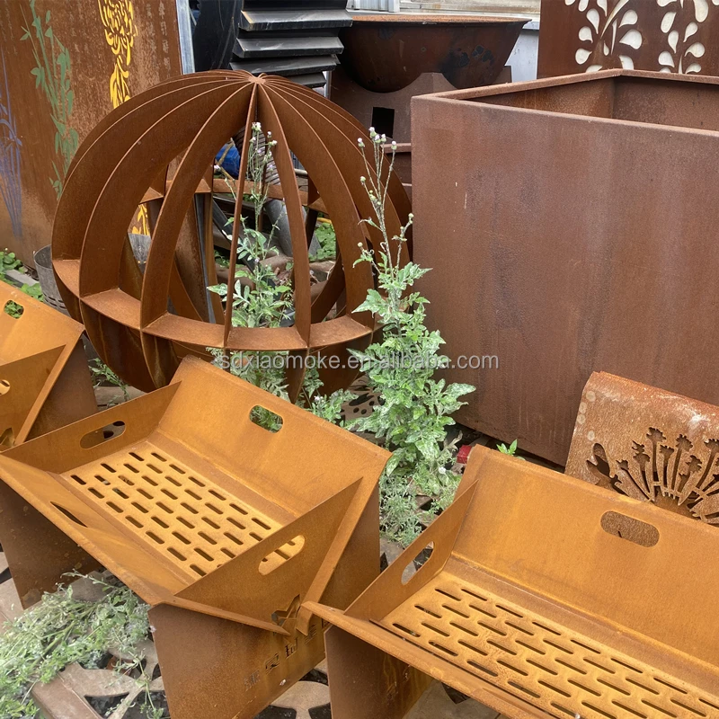 New Design Customized Portable Laser Cut Corten Steel Fire Pit Fire ...