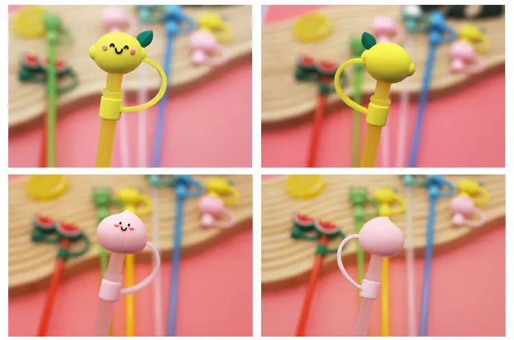 Factory Silicone Straw Cap Cute Cartoon Dustproof Straw Stopper Pvc ...
