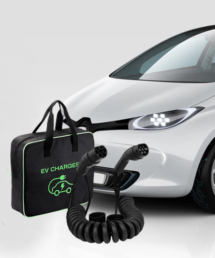 16a/32a Sae J1772 Ev Plug Type 1 To Type 2 Ev Coiled Cable Ev Charging ...