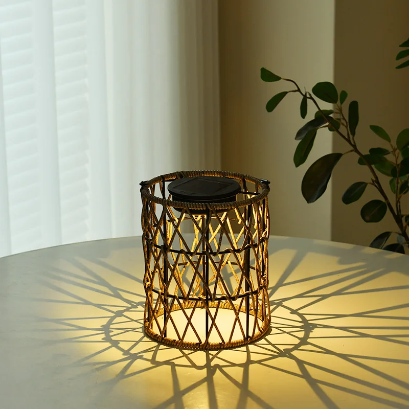 Lanterns Large Rattan Solar Lantern Waterproof Solar Lantern Lights ...