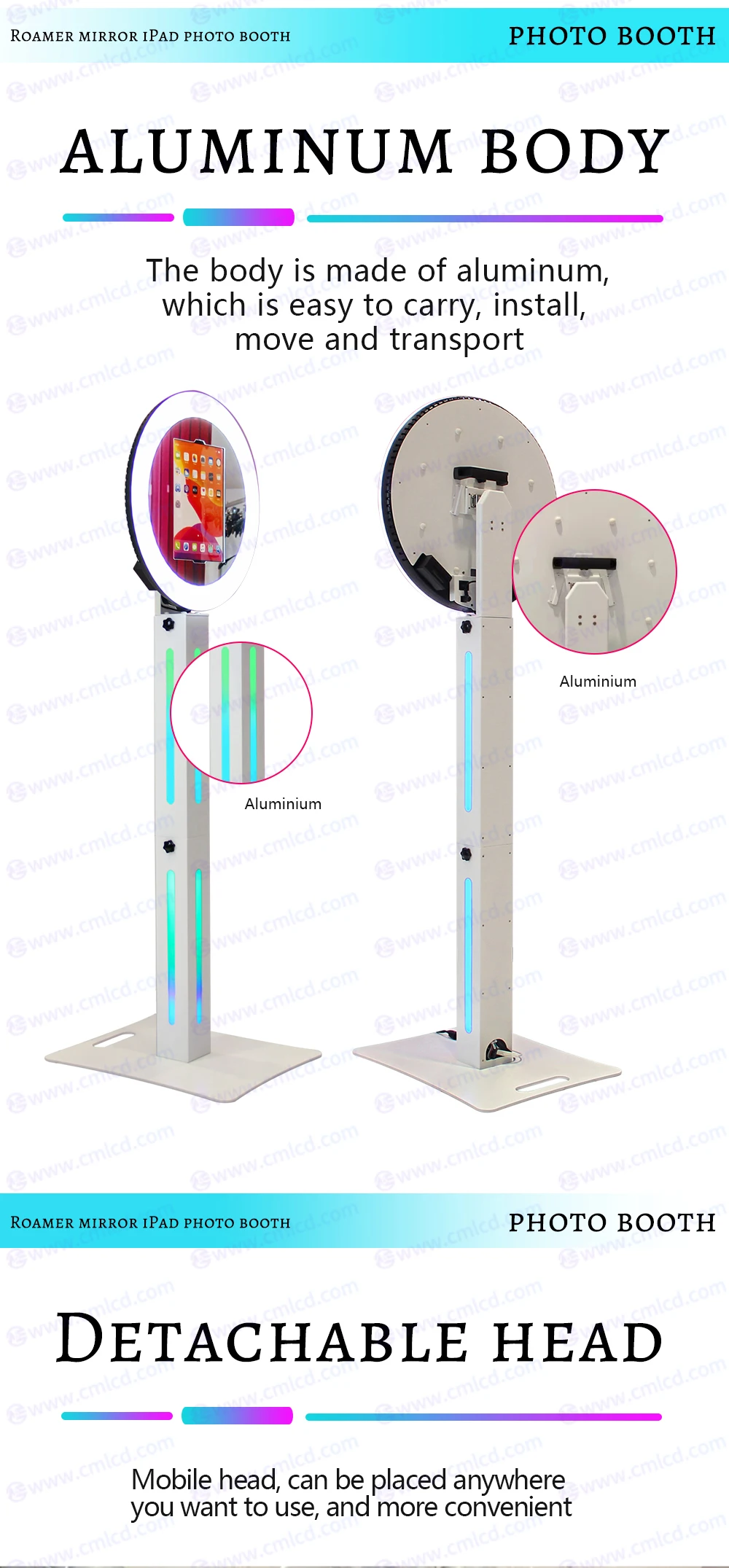 Aluminum Photobooth - Portable Ipad Shell with LED Light