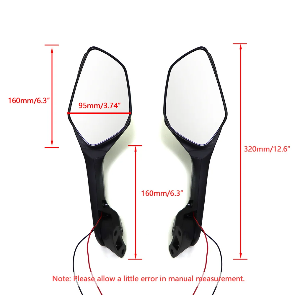 Universal Motorcycle Rear View Side Mirrors Integrated LED Turn Signals ...
