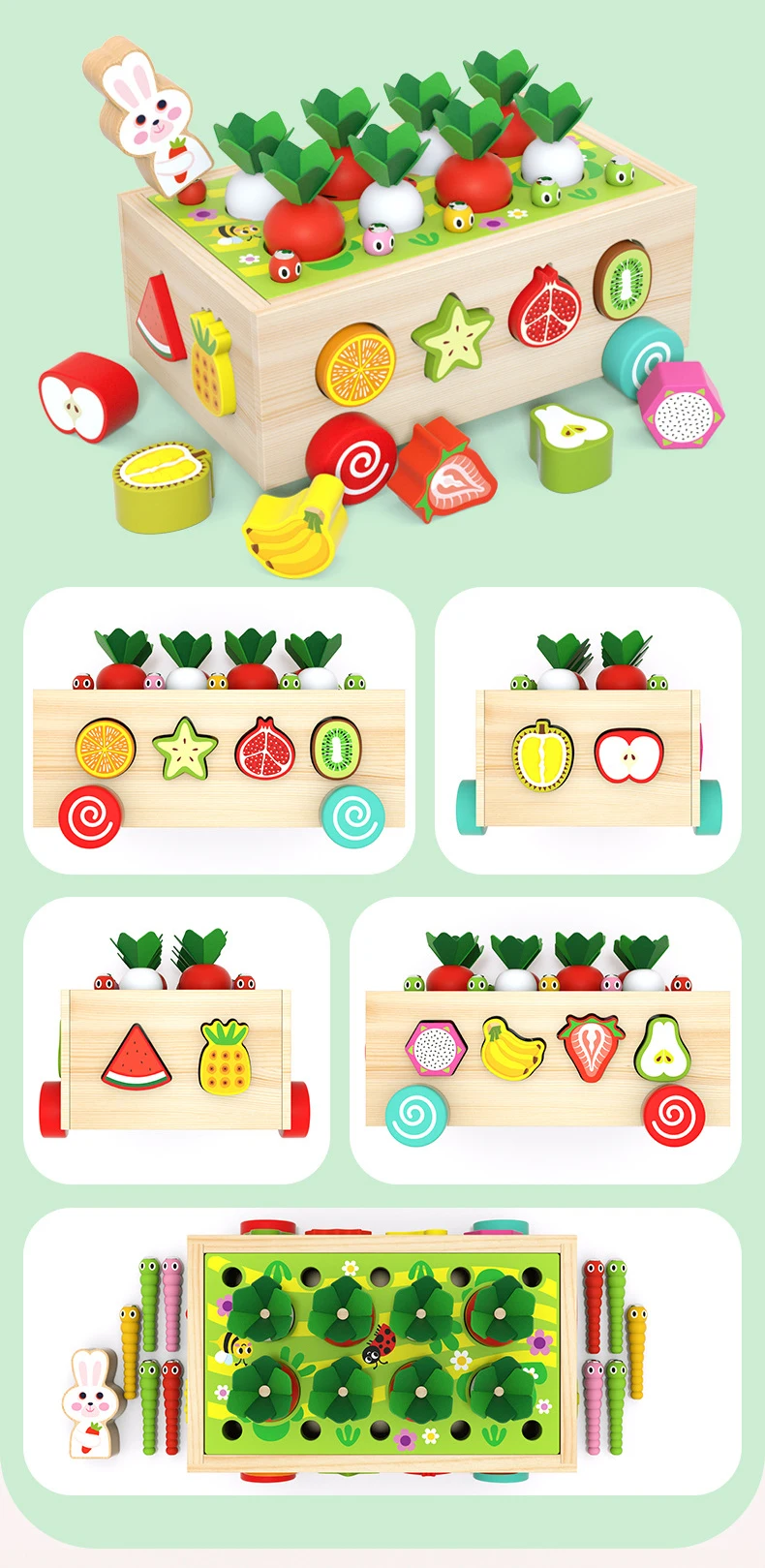 Wood Preschool Learning Kindergarten Educational Teaching Aids Shape ...