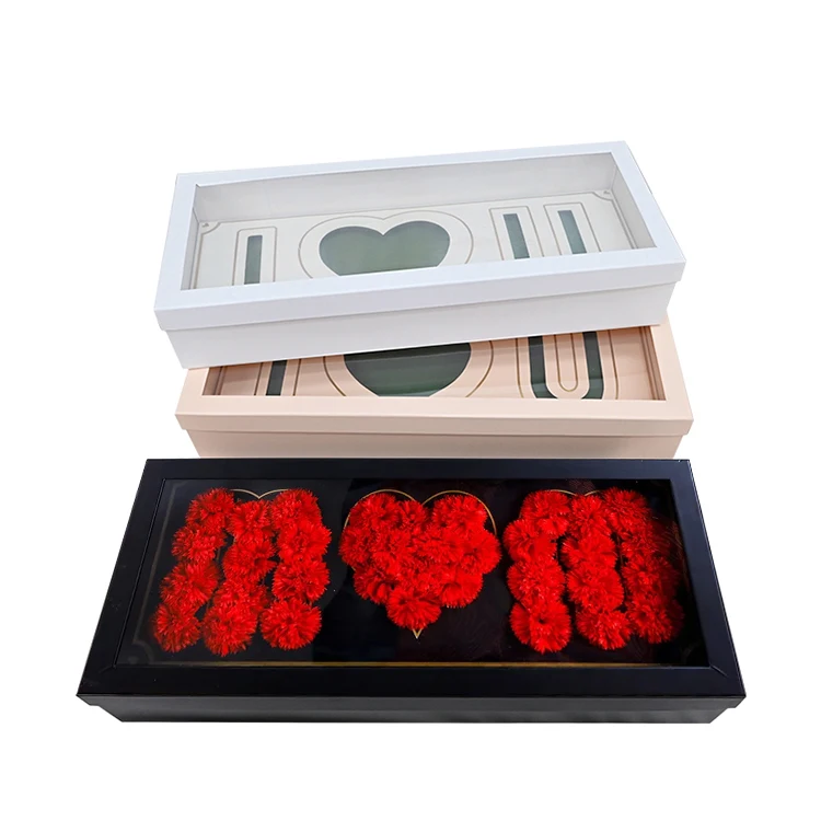 Luxury Packaging - Mom's Flower Box Gift I Love Mom Box