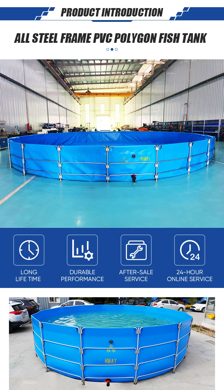Outdoor Fish Farming Tank Aquaculture Pvc All Steel Frame Polygon Fish ...