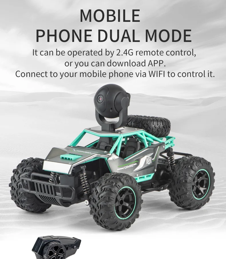 Wifi Alloy Camera Rc Car With Lights Off-road Climbing High Speed Car ...