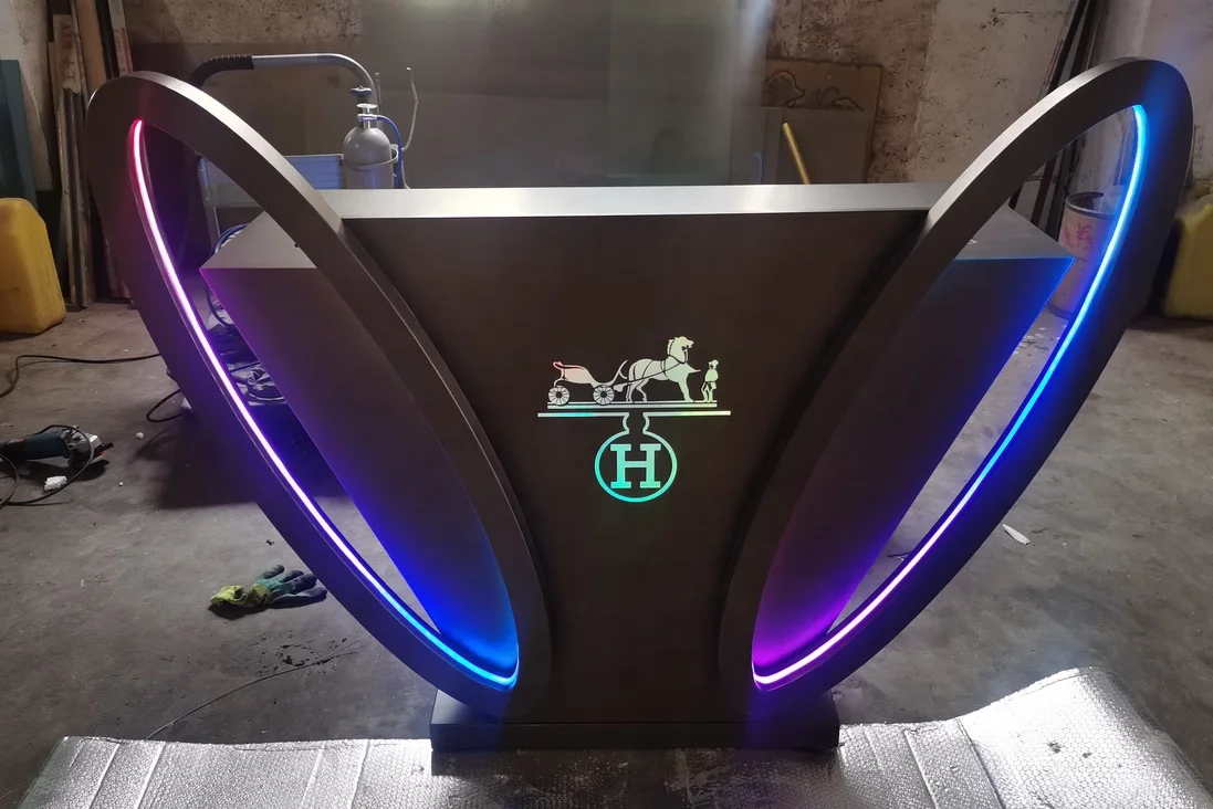 DMX Supported LED DJ Booth in Metal Stainless Steel