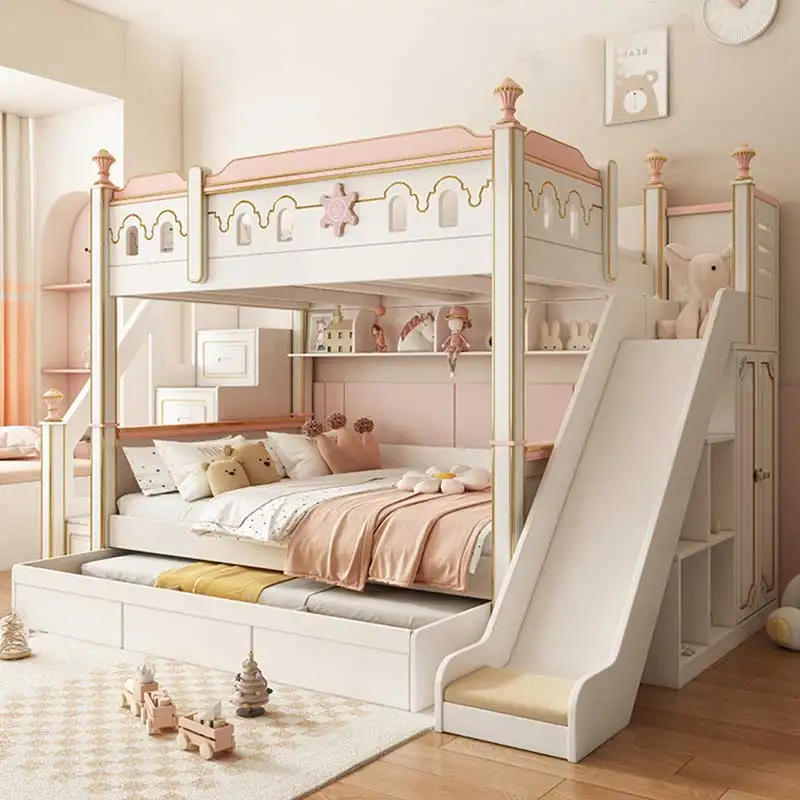 Luxury Princess Design Wooden Bunk Beds for Kids - Modern MDF Room ...