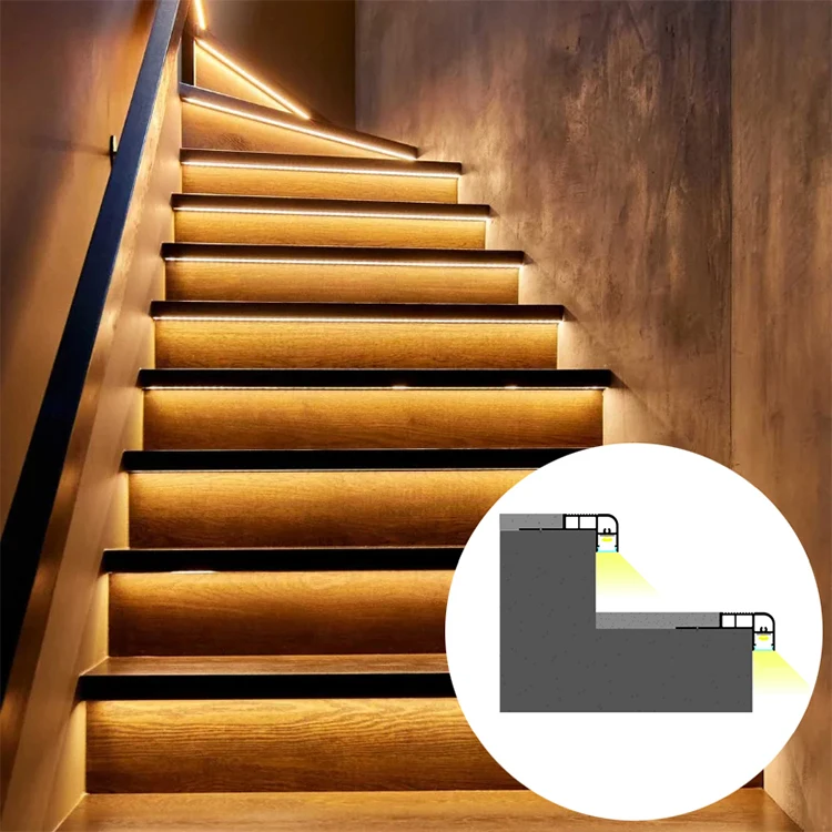 Stairs Led Profile Led Strip Stair Nosing Aluminium Profiles Light ...