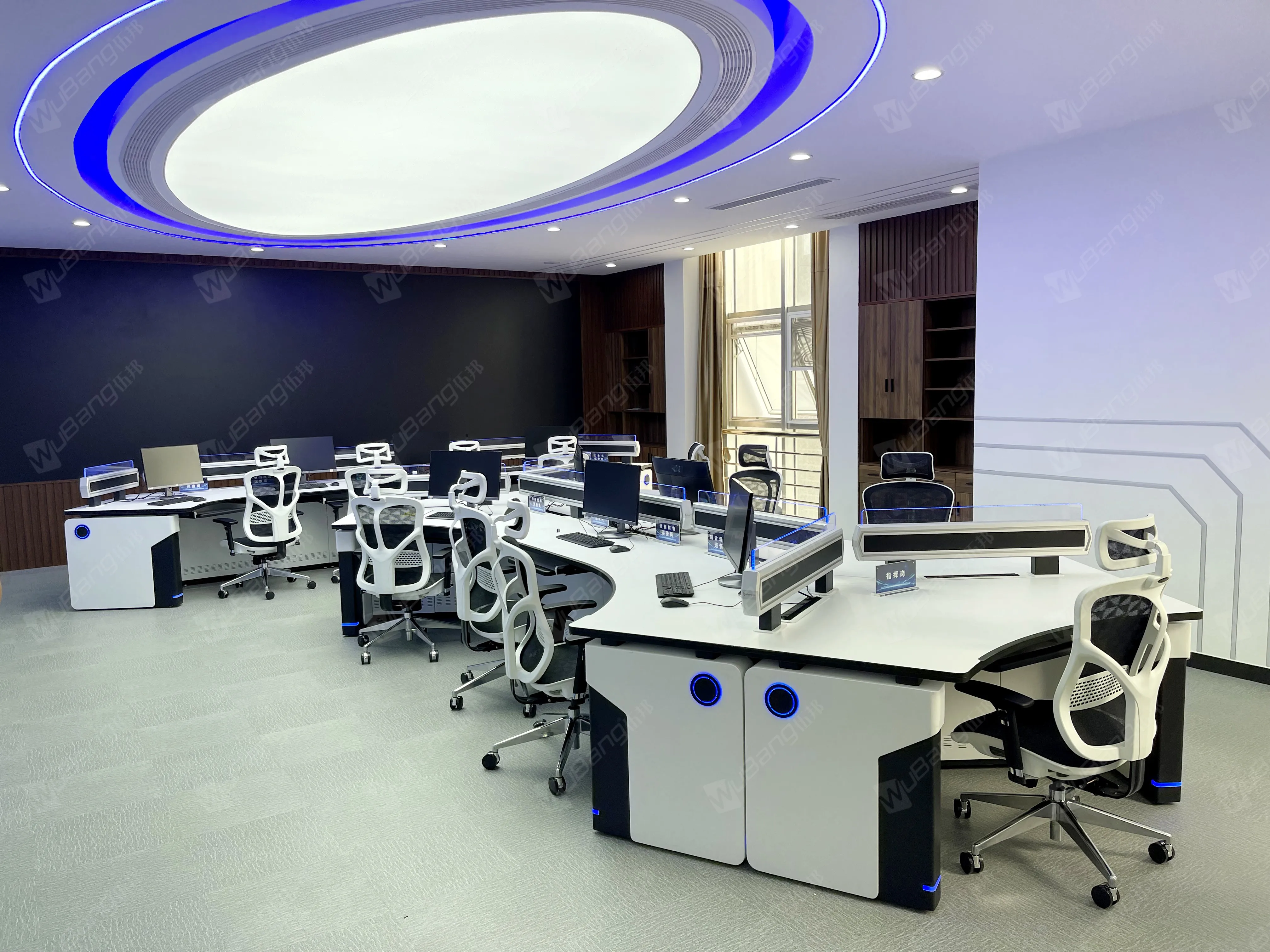 Ergonomic Control Room Console for 911 Dispatcher - Wubang