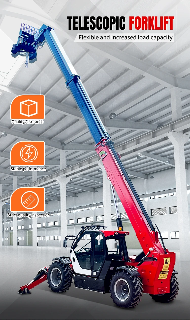 7M Telescopic Handler All-Terrain Forklift with Bucket 3500kg Capacity ...