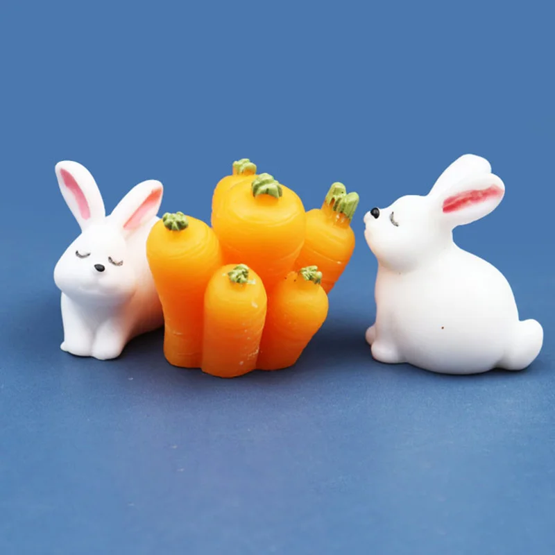 Mini Rabbit Model Resin Craft Miniature For Diy Fairy Garden Home ...