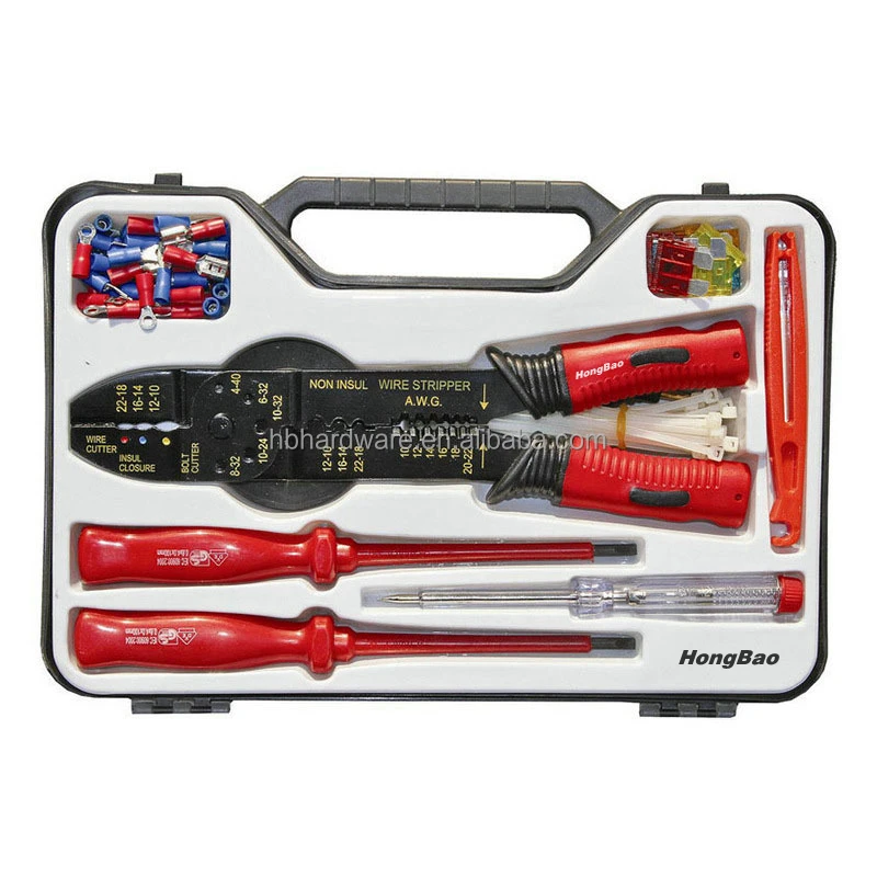 Electrical Wire Connector Crimping Tool Kit 10-20 Awg Splice Spade Male ...