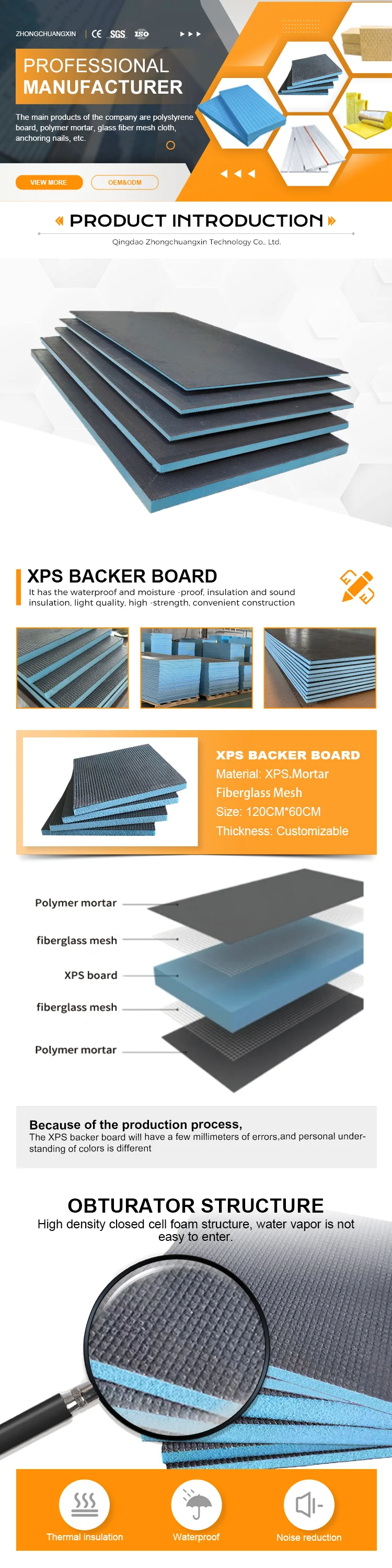 12mm Backer Board Walls Foam Xps Backer Boards Xps Waterproof-backer ...