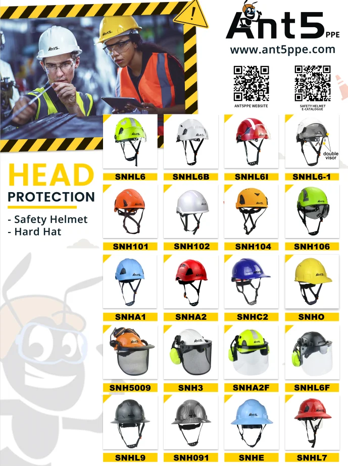 ANT5PPE 4 in 1 Full Brim Forestry Head Protection Hard Hats Safety ...
