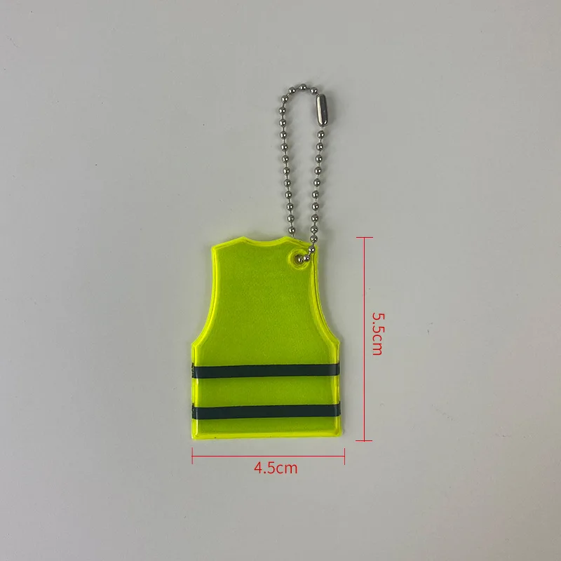 Yellow Bag Tags Vest Shirt Shape Charms Reflector Soft Pvc Reflective ...