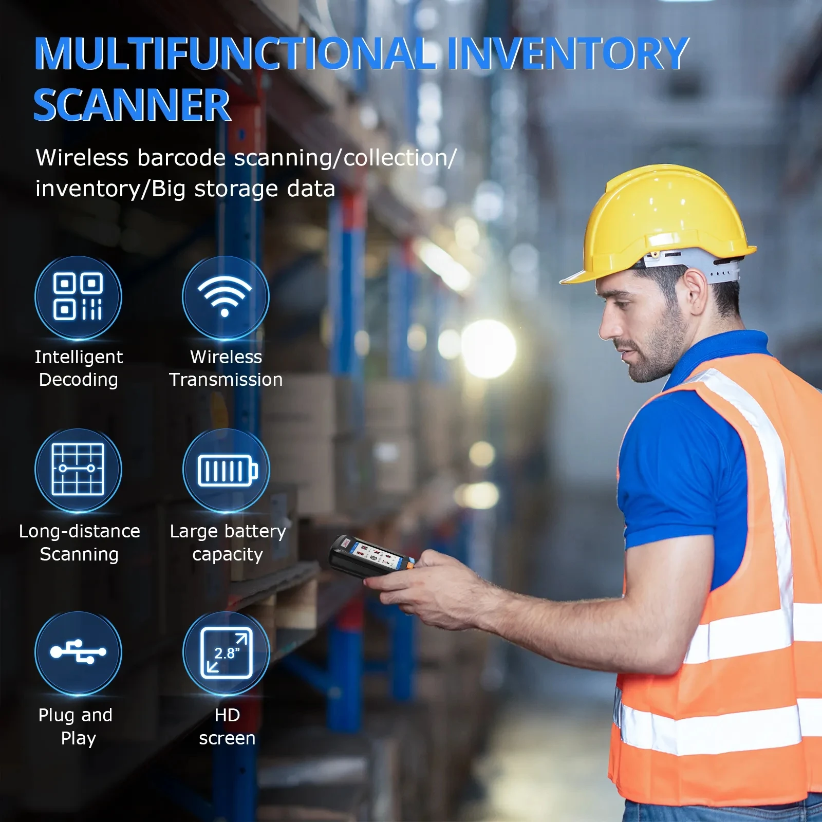 2D QR Wireless Barcode Scanner - Efficient Inventory Management