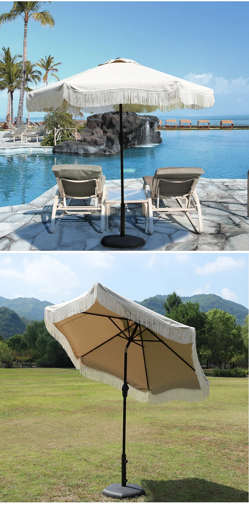 Modern Umbrellas Luxury Parasol Patio Umbrella Garden Outdoor 2.7m ...