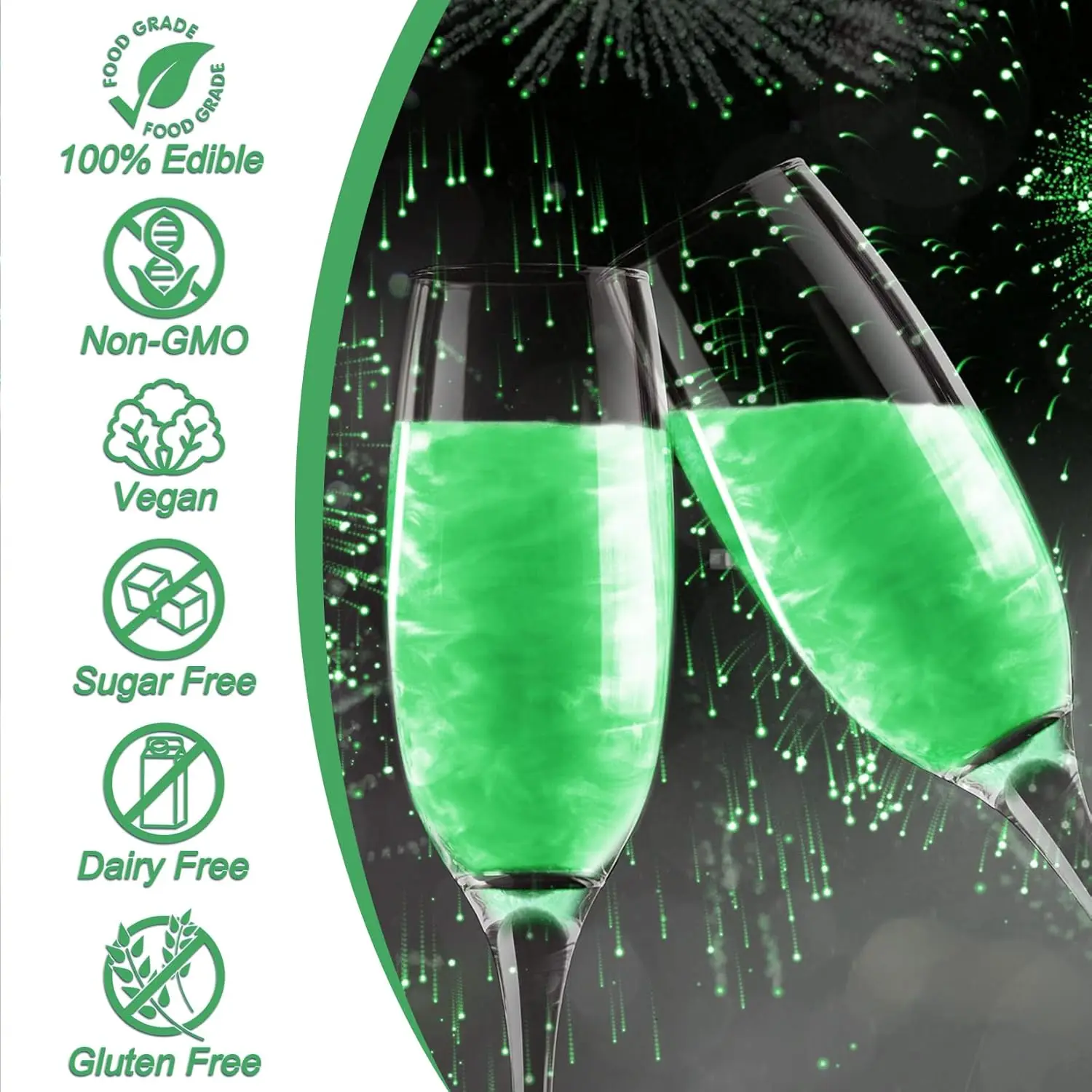 Glowing Powder - Edible Glowing Powder for Drinks & Bars