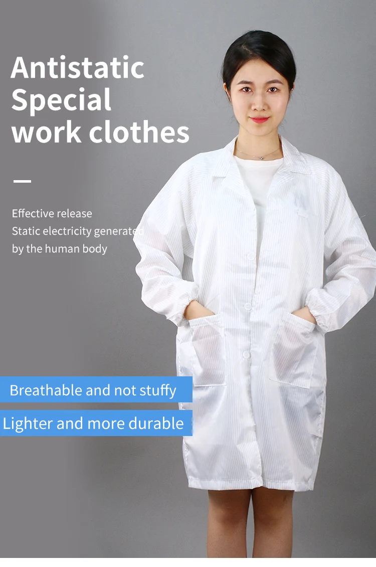 ESD Anti-Static Labour Suit with Turndown Collar Safety Clothing ...