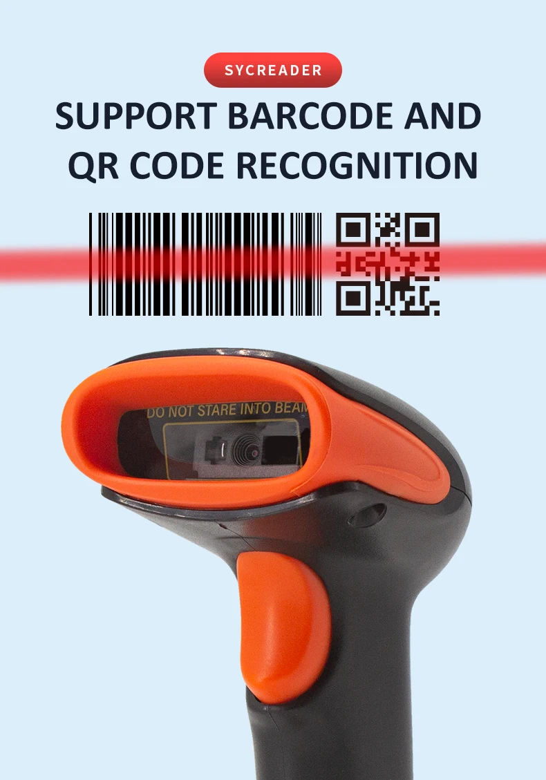 Warehouse Barcode Wireless Scanner 1D 2D Handheld Portable Supermarket ...