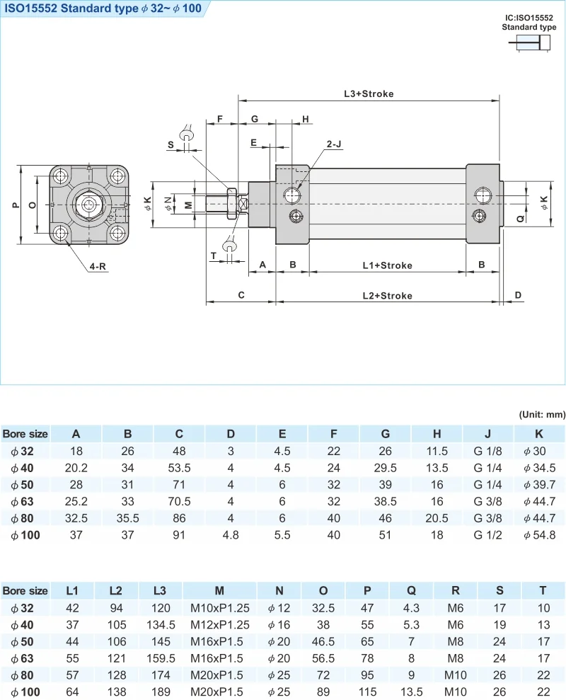Original Genuine SHAKO IC Cylinder ISO15552 Standard Cylinder IC40C200 ...