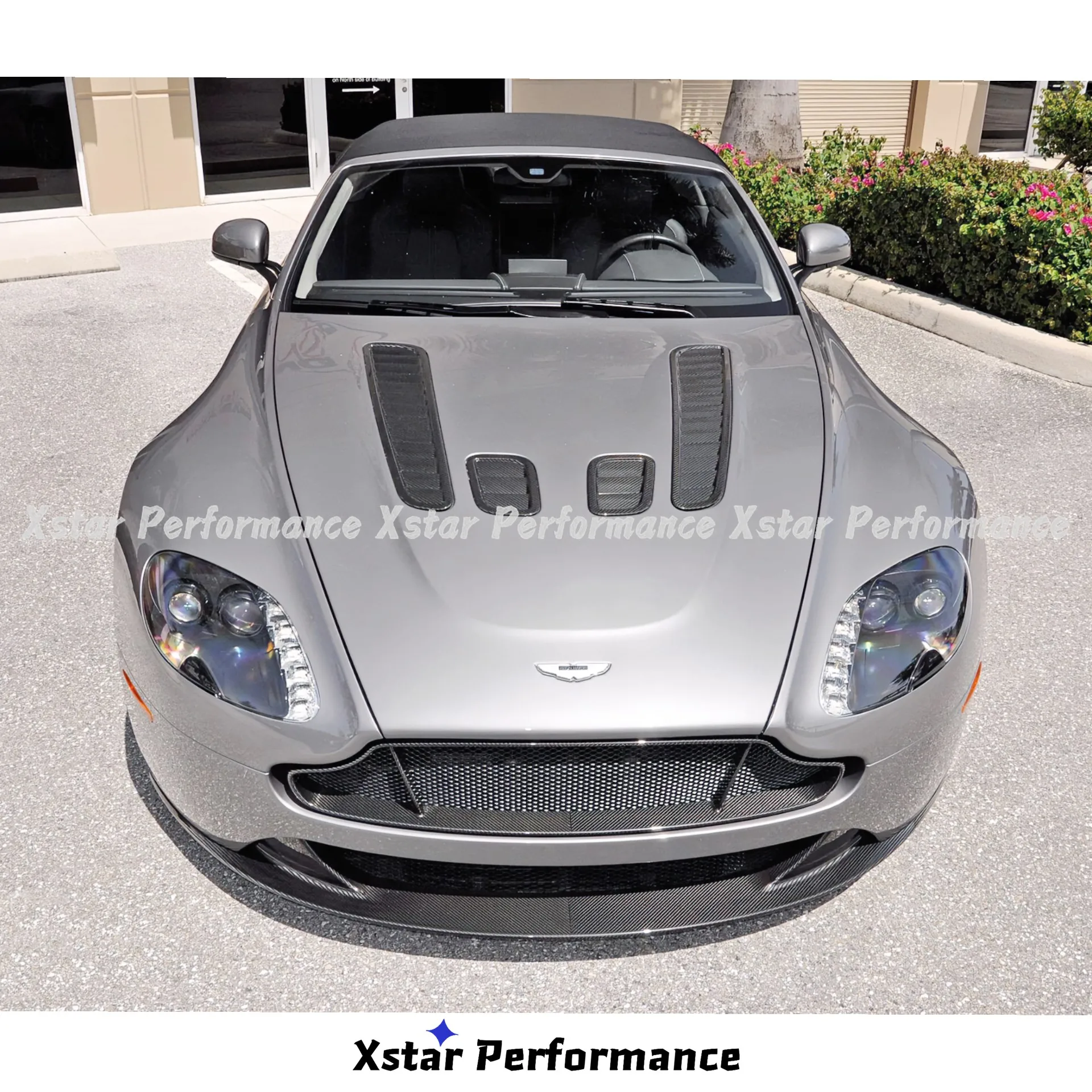 V12 Style Half Carbon Fiber Hood Bonnet for Aston Martin Vantage V8 ...