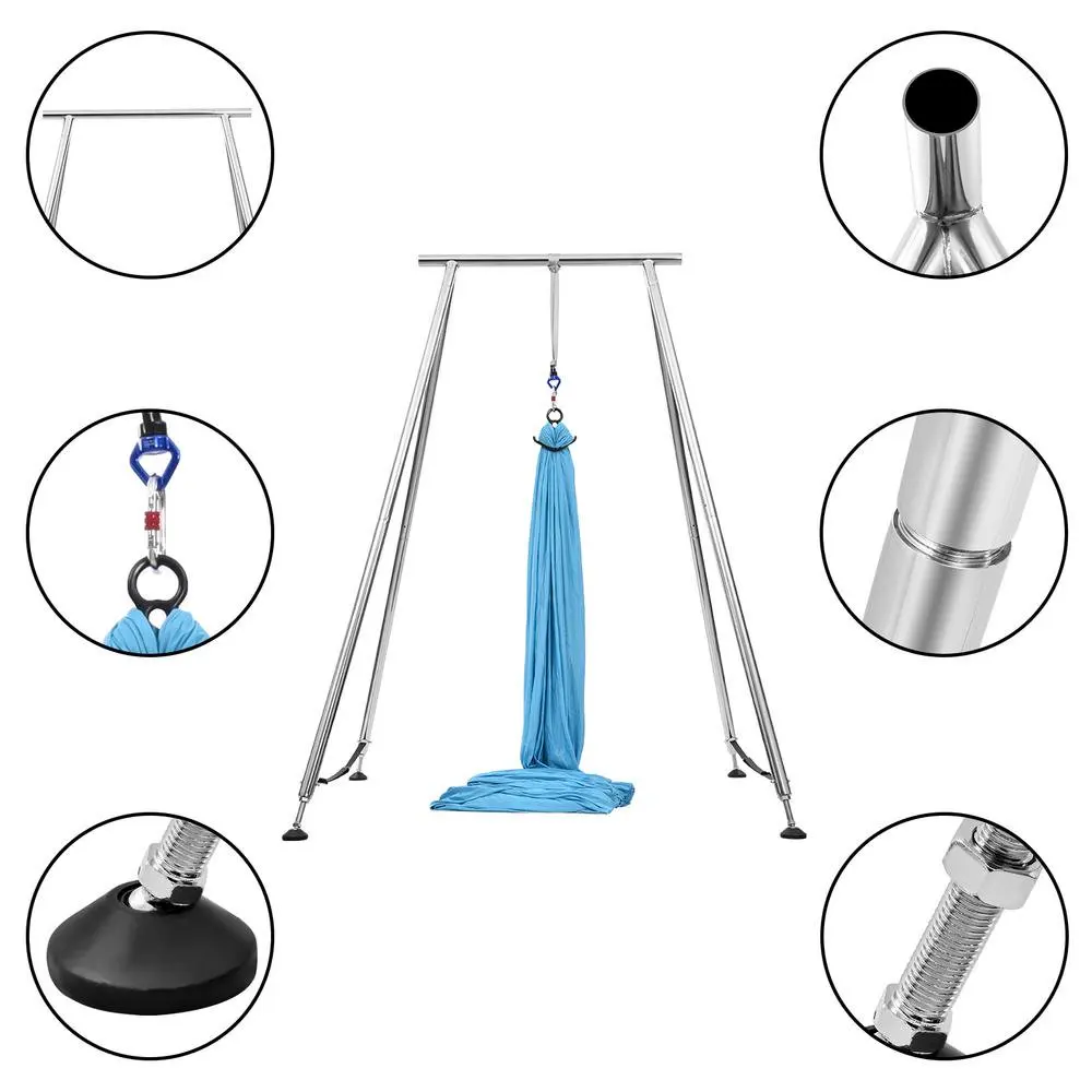 Height Adjustable Aerial Yoga Swing Frame Fitness Rig Yoga Frame Stand ...