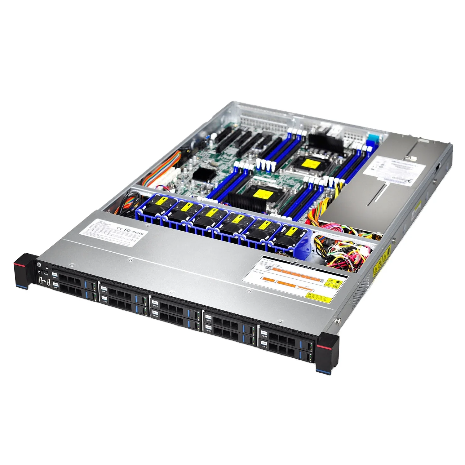 1U Rackmount Server Chassis RMC1110-640-HS with 12 Bays
