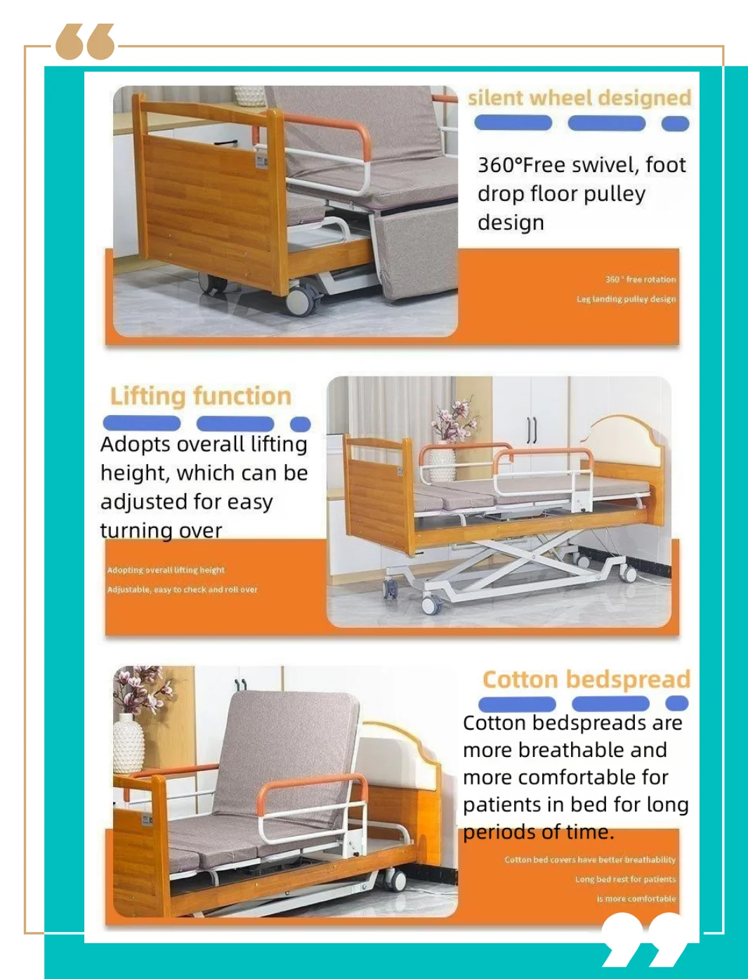 Luxury Home Care Electric Rotation Bed,Hospital Electric Adjustable ...