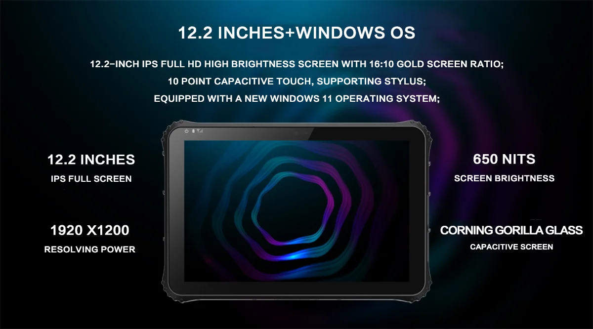 Rugged Tablet 12 Inch Windows 11 Os Industrial Ip65 Tablet With Barcode ...