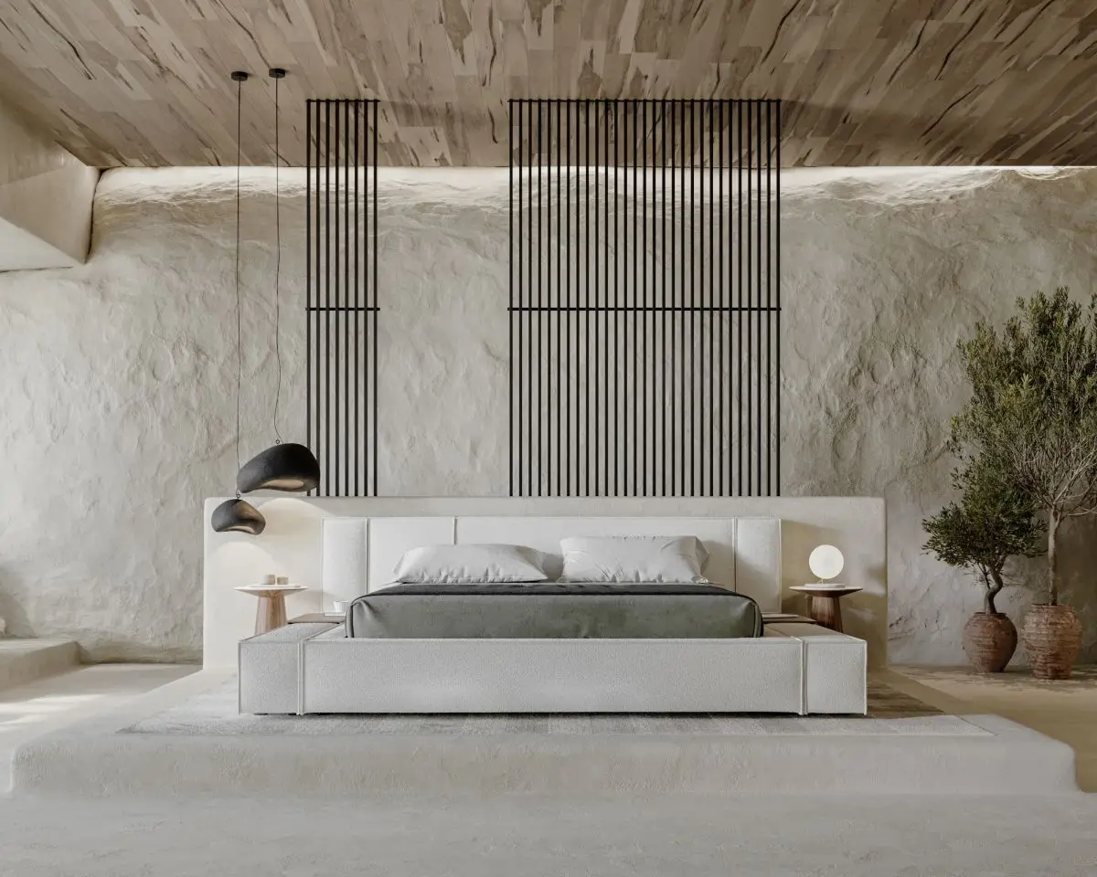 Modern Design Modular Bed Frame Luxury Teddy Boucle Fabric Upholstered ...