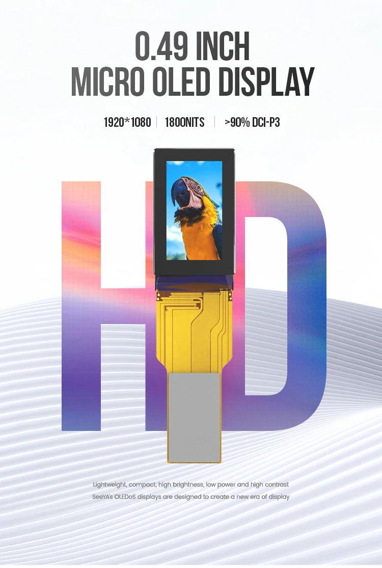 0.72 Inch Seeya 1920x1200 High Resolution 1800nits Micro Oled Display For Arvr Sony Boe Meta ...