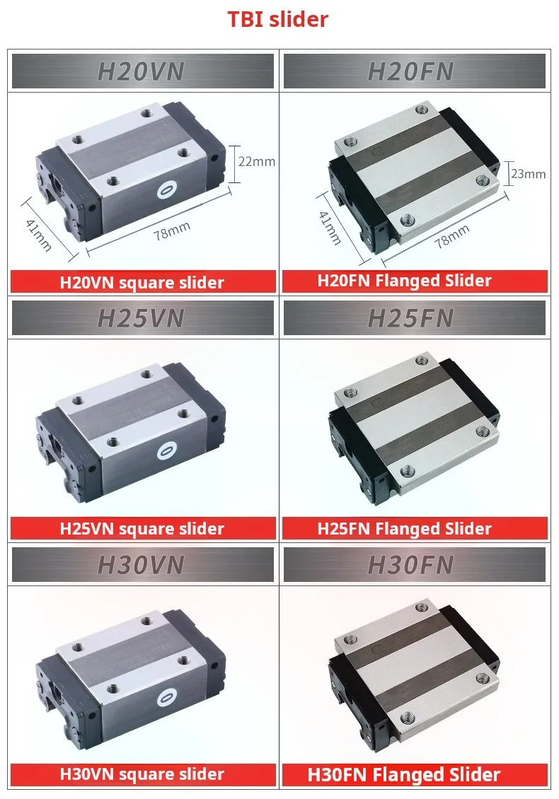 Original Taiwan Tbi Motion Linear Guide Slider H20/25/30vlvn Engraving Machine Accessories - Buy ...
