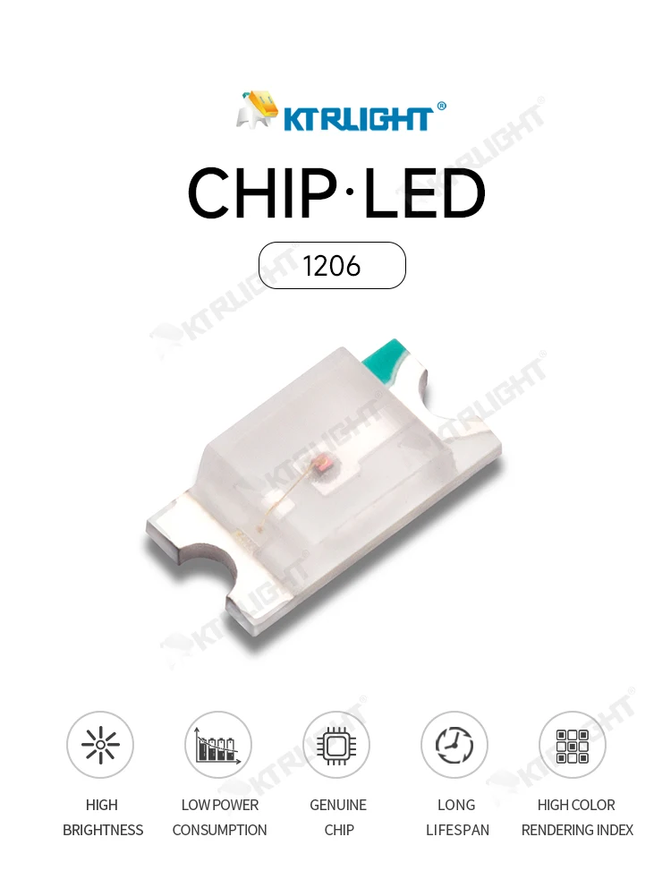 Ktrlight 1206 Smd Led Red 0.04w 3216 Led Light Chip Diode Led Lamp ...
