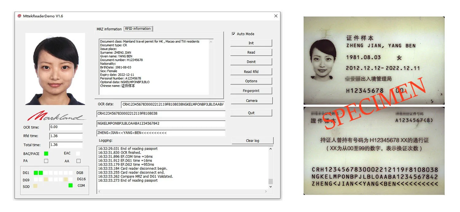 M ID-BOX E-ID Card Reader - ICAO 9303 ID-1 Document Check