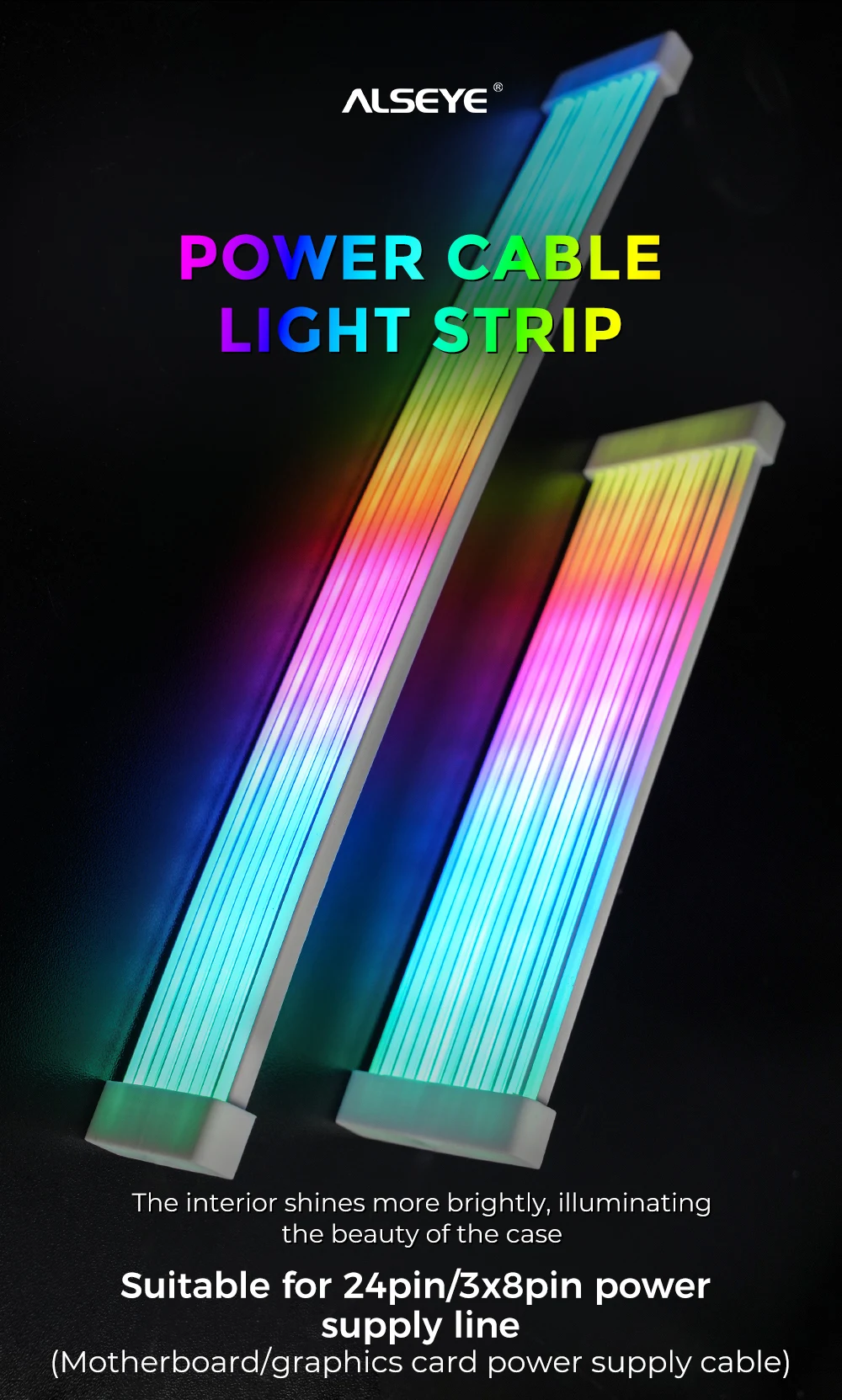 Alseye 5V 3Pin ARGB Sync 8+8Pin PC Cables PC RGB Light Panel Cable ...