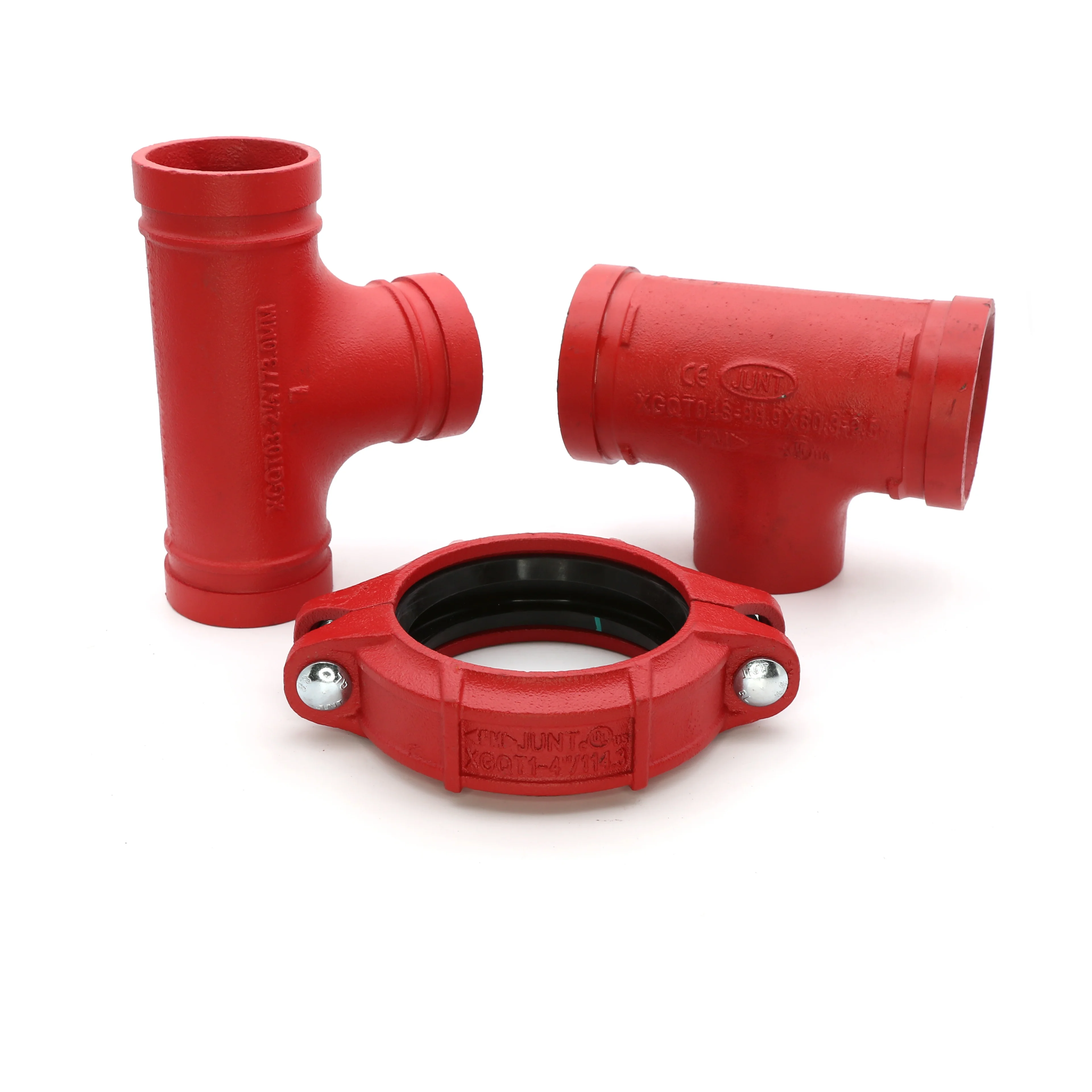JUNT Fire Protection Grooved Pipe Fitting 114.3 MM Tee