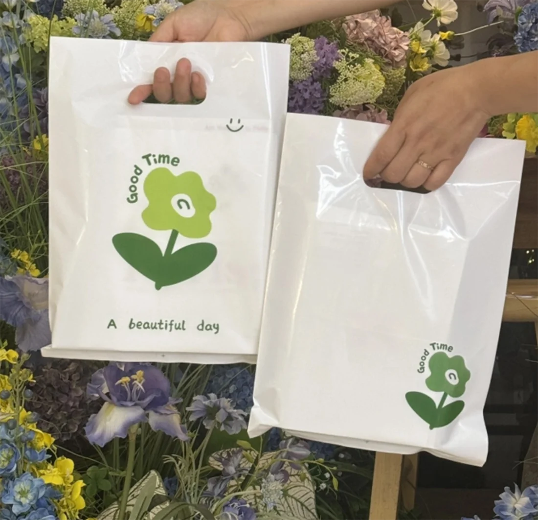 Sustainable Biodegradable Retail Bags Custom Logo Die Cut Handles