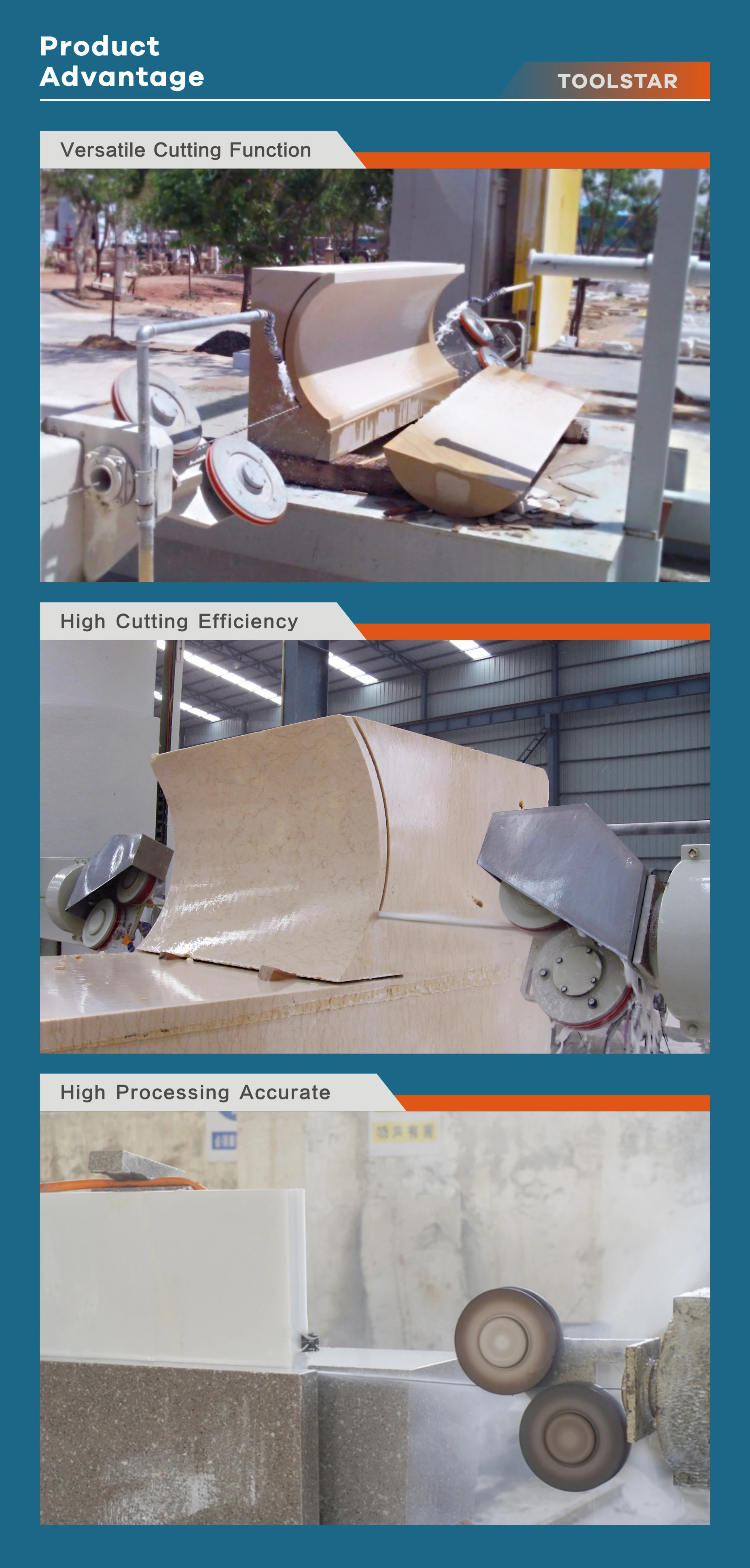 Toolstar Cnc Diamond Wire Rope Saw Machine For Granite Marble Stone ...