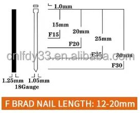 F15 F20 F25 F30 Industrial Pneumatic 304 Stainless Steel Brad Nail ...