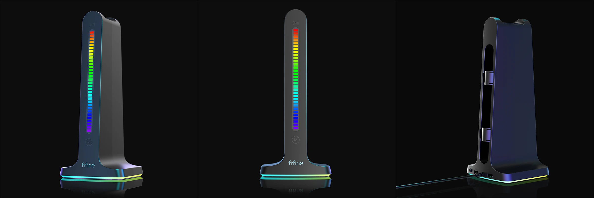 Fifine S3 RGB Gaming Headset Stand - Rhythm Recognition Lights