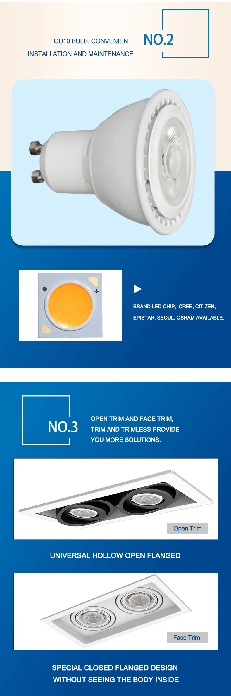 Trimless Multiple Recessed Led Downlight Multiple Double Head Led ...