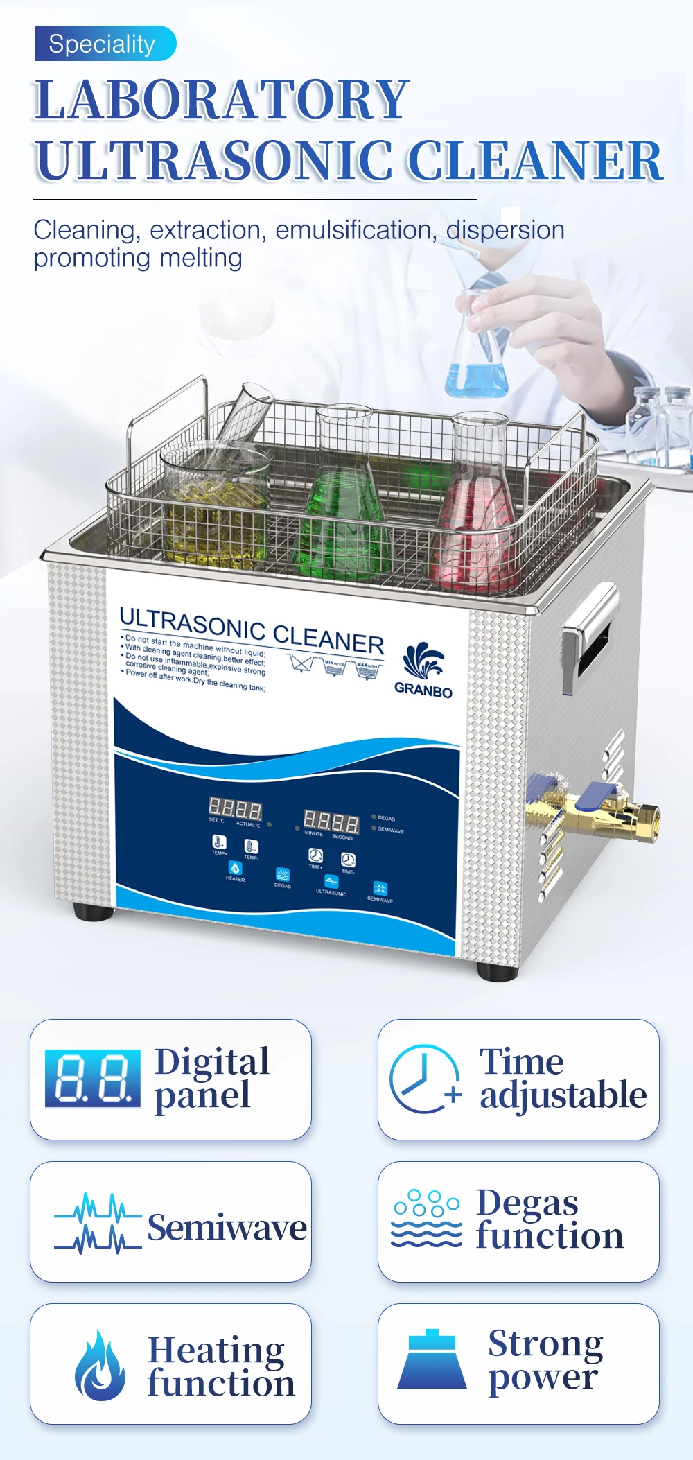 15L Ultrasonic Cleaning Machine for Medical & Dental Lab
