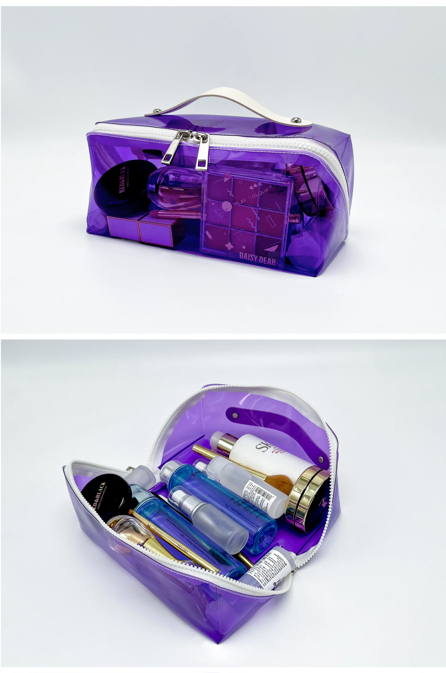 Wholesale Custom Logo Macaron Color Portable Pvc Cosmetic Bags Clear ...