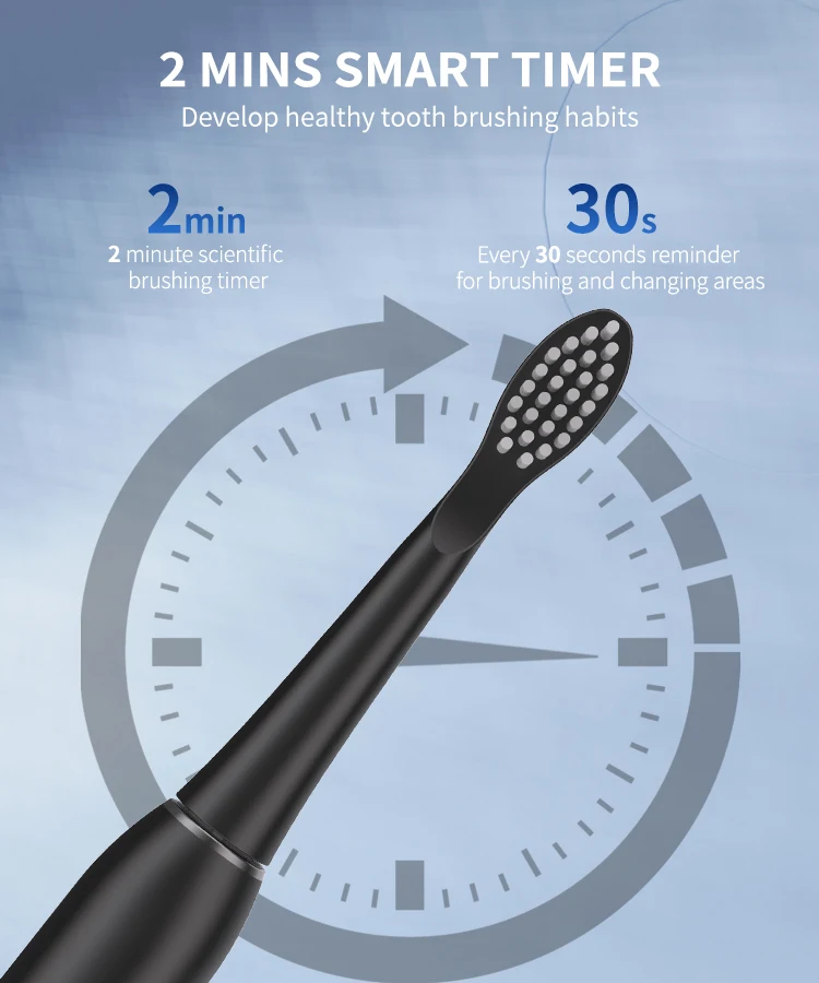 2024 Sonic Vibration Travel Sonic Electric Toothbrush With 2 ...