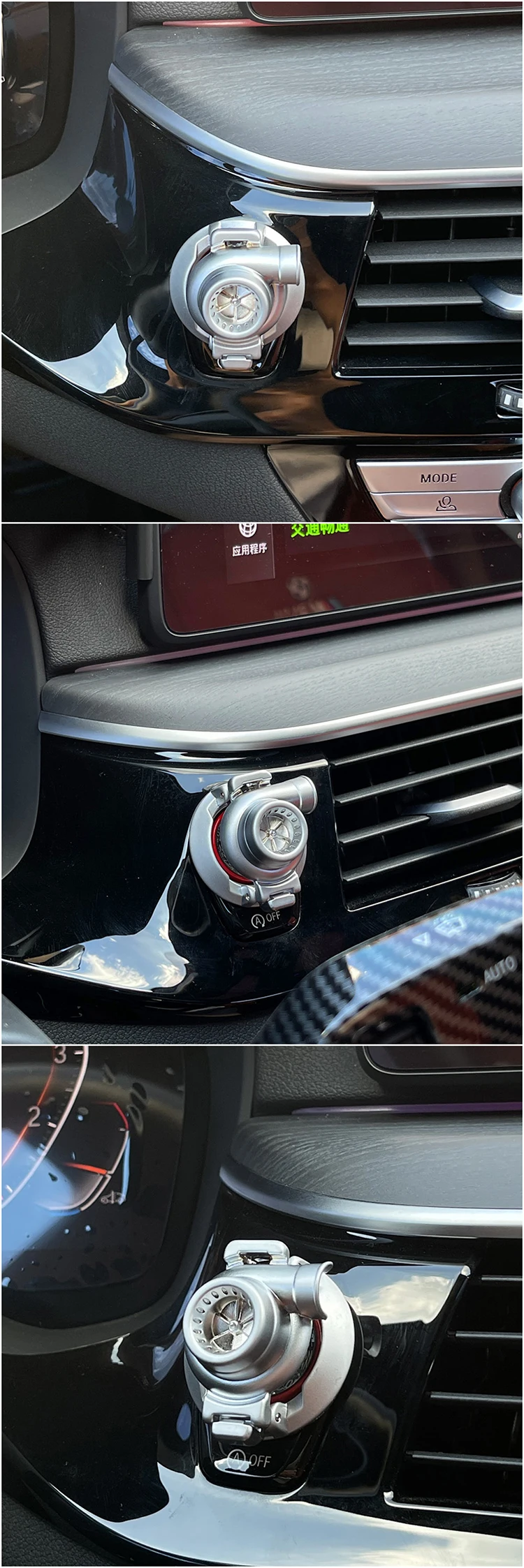 Rotation Turbo Push One Click Key Ring Engine Ignition Protector Anti ...