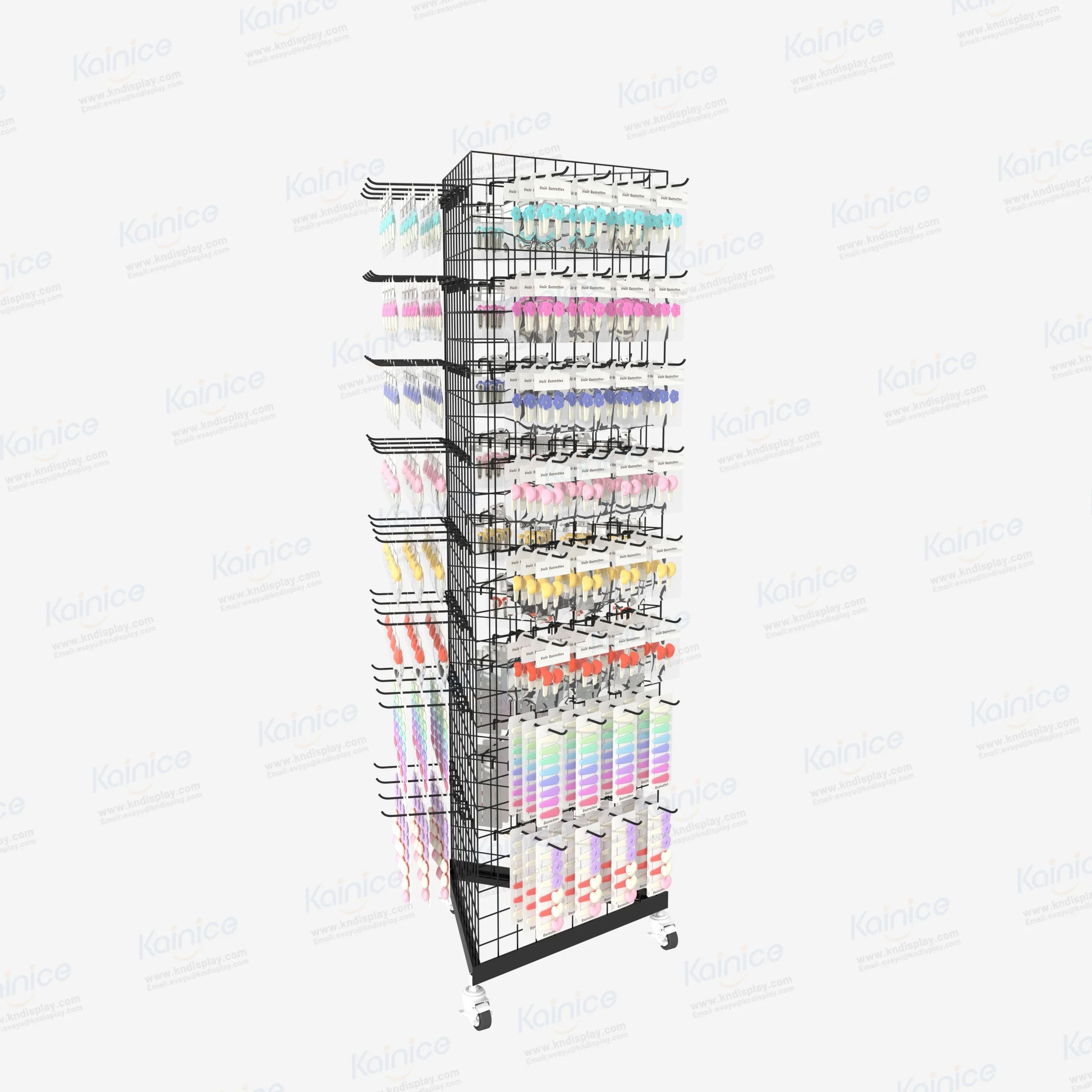 Kainice Stainless Steel Storage Rack Wall Mounted Mesh Black Grid ...