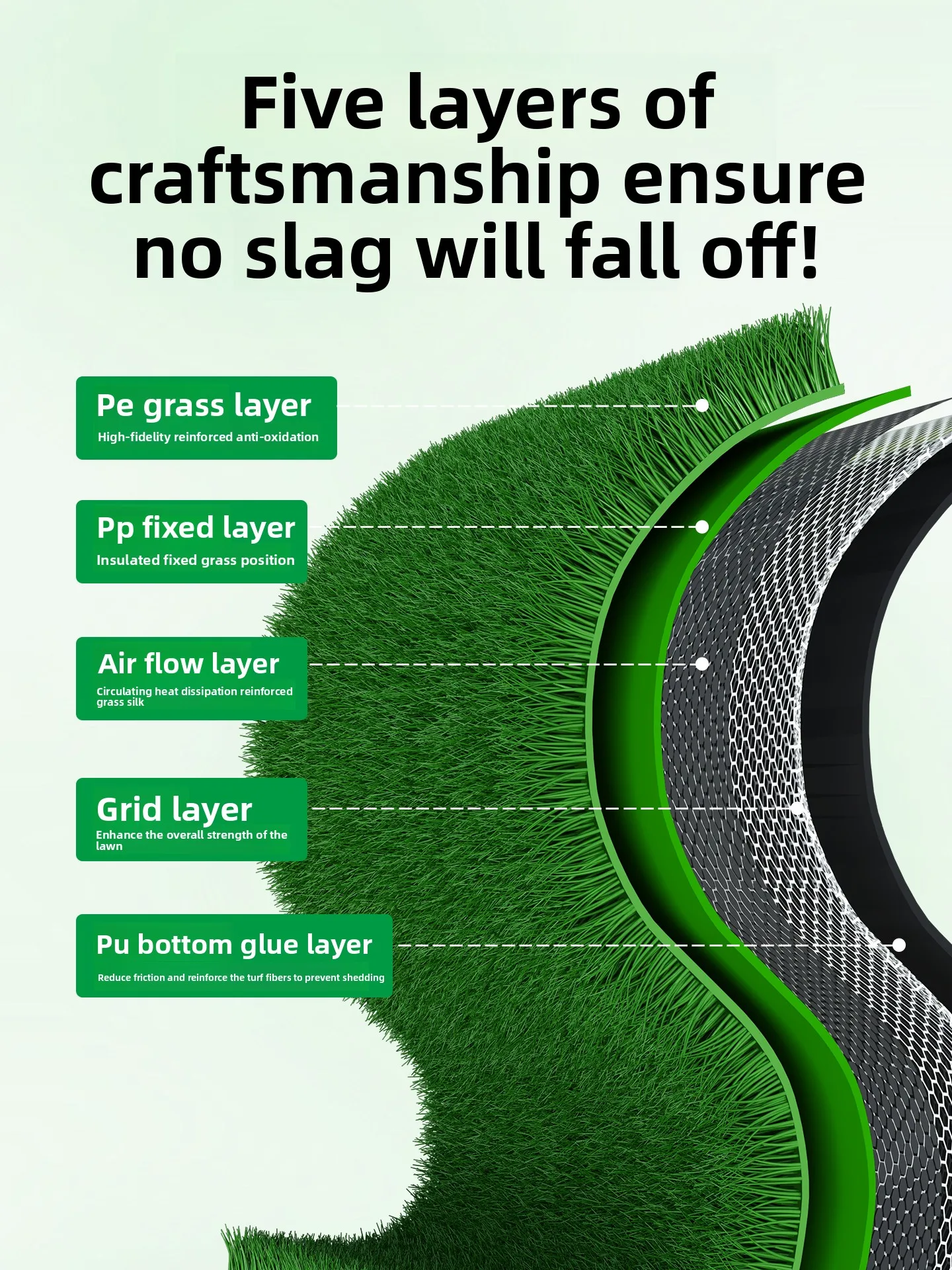 Public Artificial Grass High Density Anti-slip Artificial Grass Turf ...